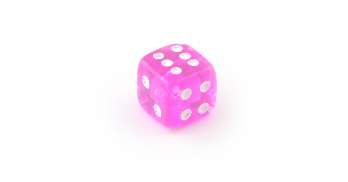 Pink UV Acrylic Transparent Only Piercing Dice