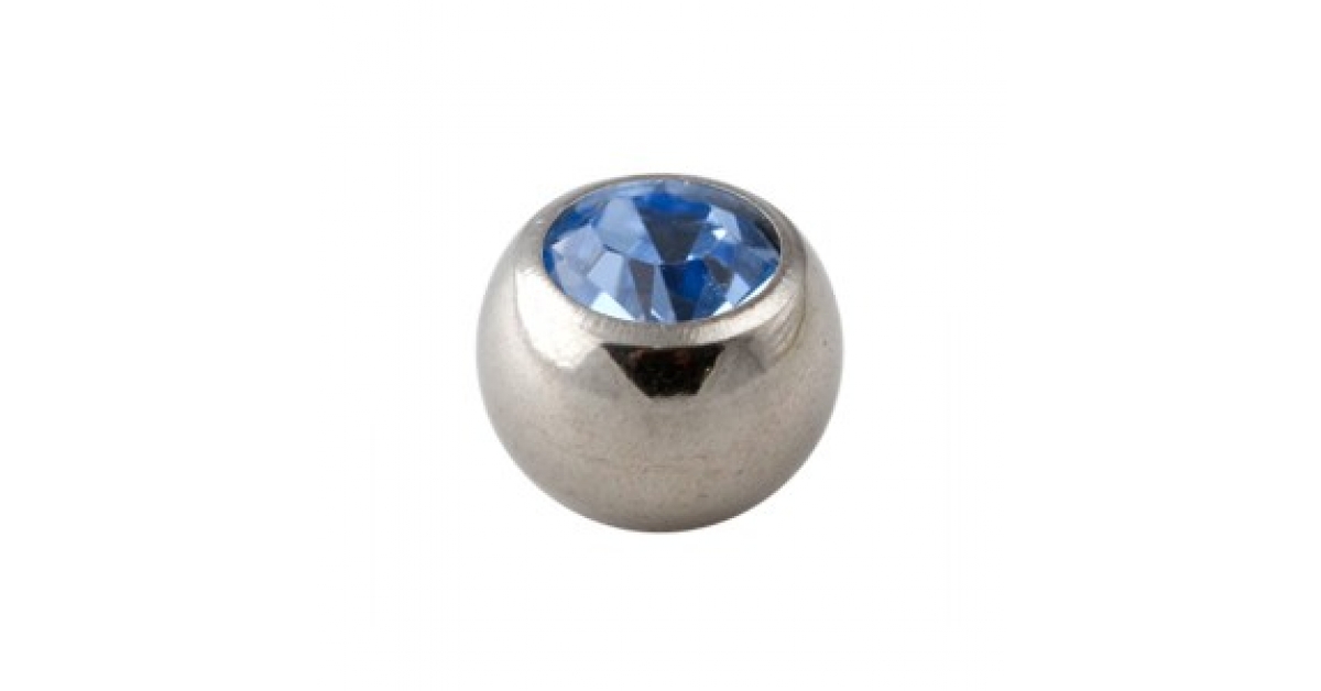 Boule de Piercing Strass Bleu Clair Seule sur VotrePiercing