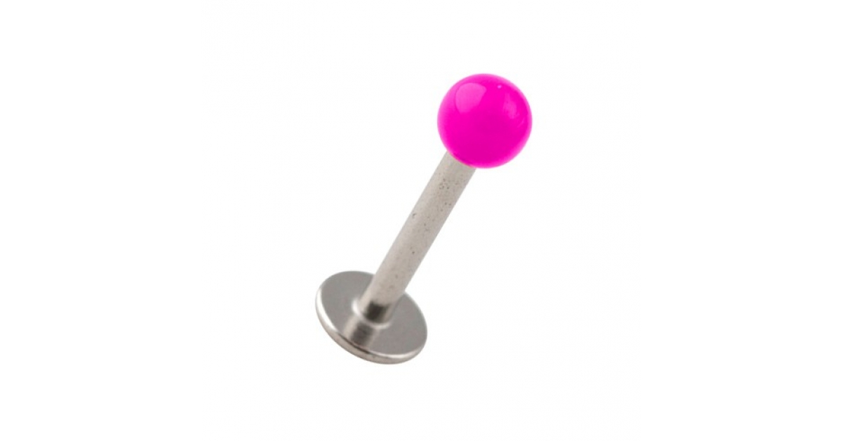 Piercing Labret / Tragus barato Acrílico Rosa con Bola Completa