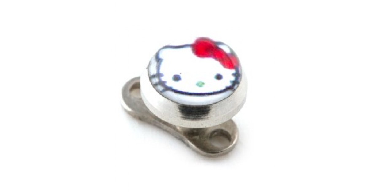 Piercing Microdermal Hello Kitty Blanc sur VotrePiercing