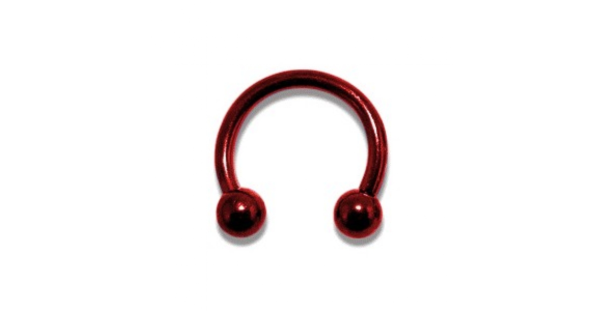 Red Anodized Circular Barbell w/ Balls on VotrePiercing