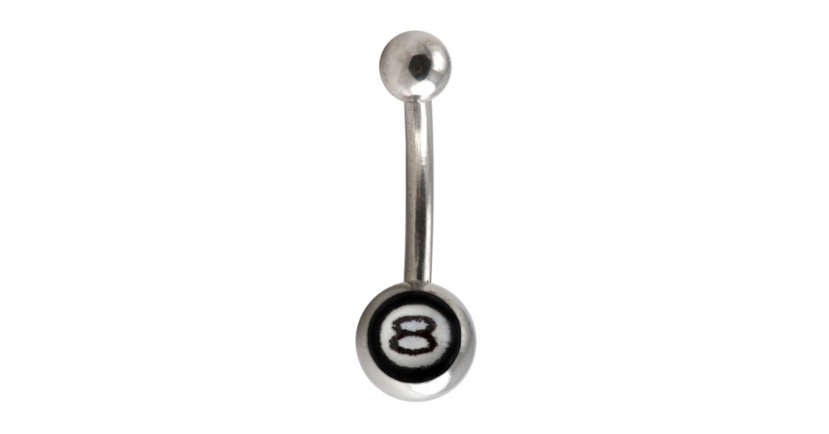 Piercing Arcade Fantaisie Symbole Eight Pool Noir / Blanc