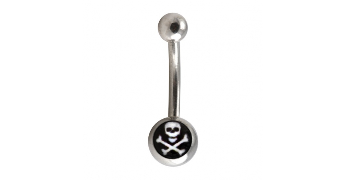 Piercing Arcade Fantaisie Symbole Pirate Blanc / Noir