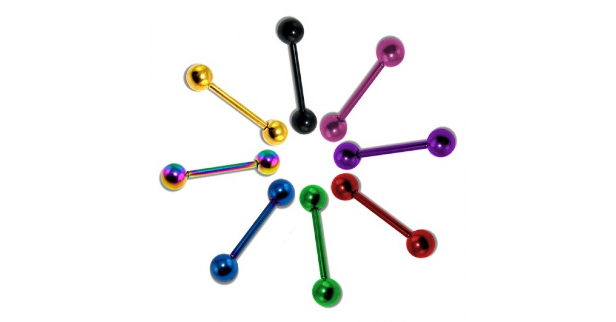 Lot 8x Piercing Arcade Droit Anodisé Boules