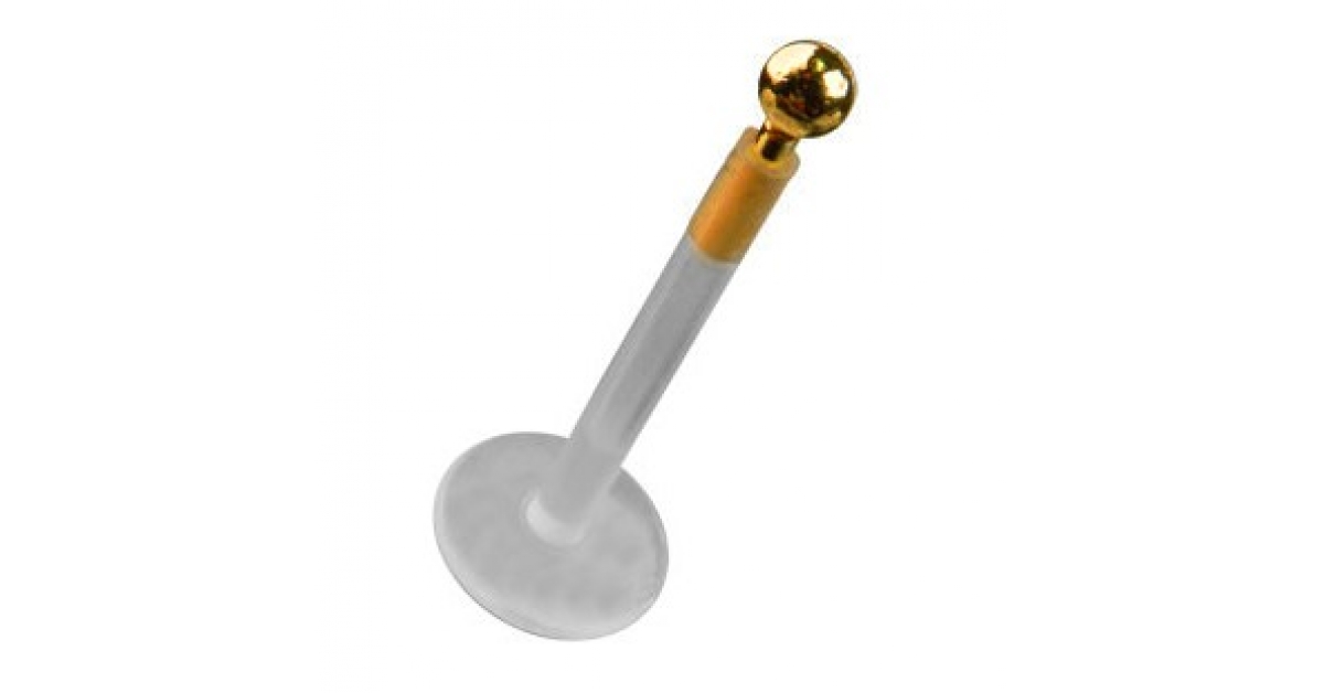 Piercing Labret Bioflex Push-Fit Or 14K Boule