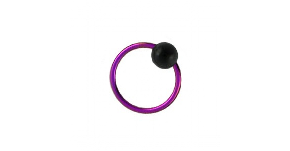 Pink Anodized G23 Titanium BCR/Conch Ring w/ Black Ball