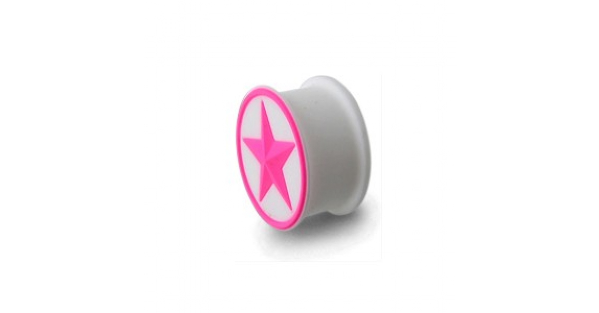 Plug Lóbulo Oreja Silicona Biocompatible Flexible Estrella Círculo Rosa ...