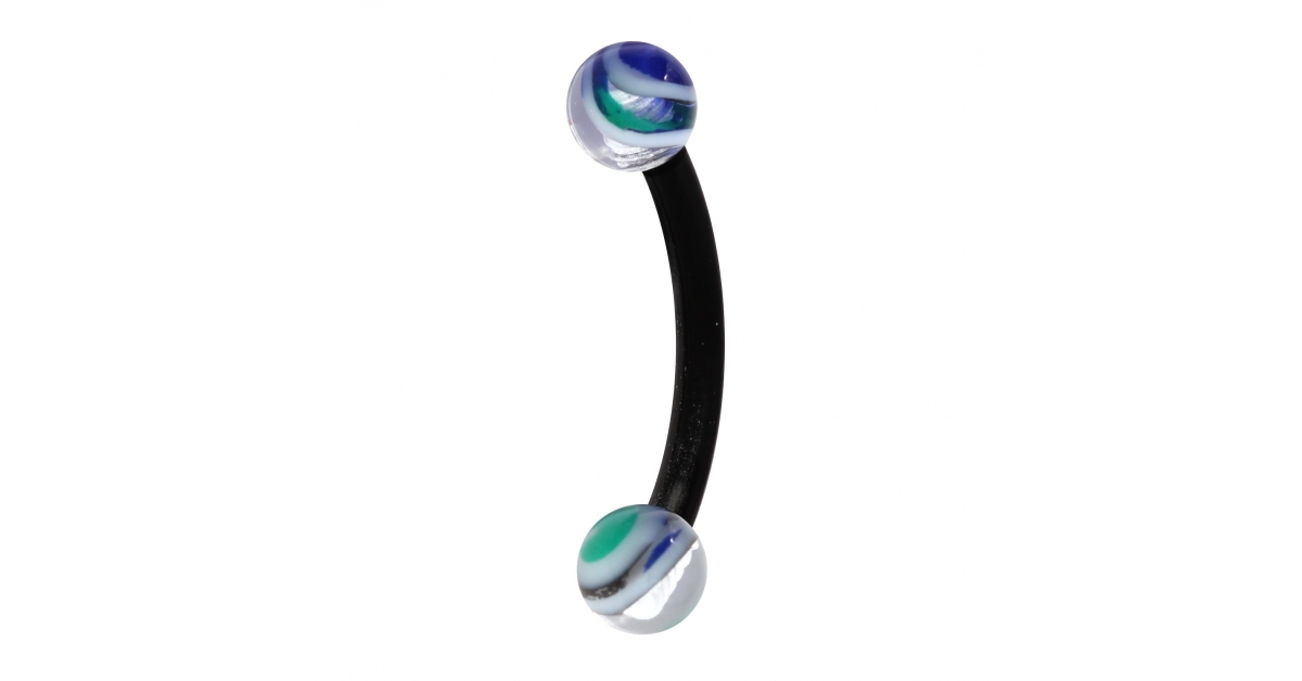 Piercing Arcade Bioflex / Bioplast Vortex Vert / Bleu