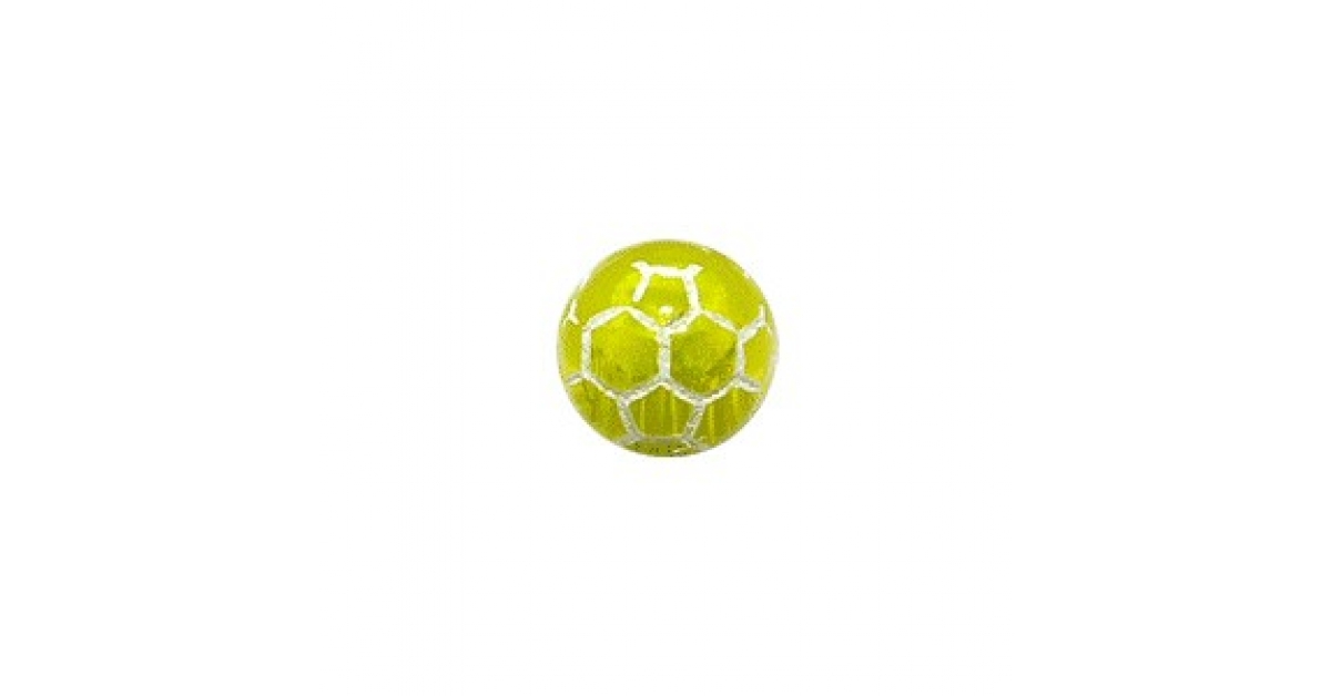 Transparent Yellow Acrylic Cracked Orb Piercing Ball