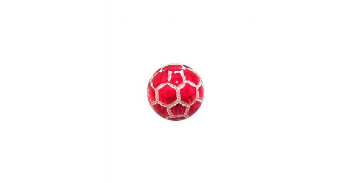 Transparent Red Acrylic Cracked Orb Piercing Ball