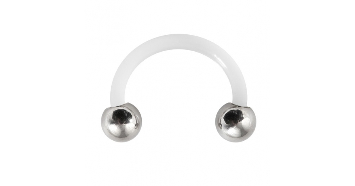 Piercing Tragus / Ohr Flexibel Weiß Kugeln Stahl 316L