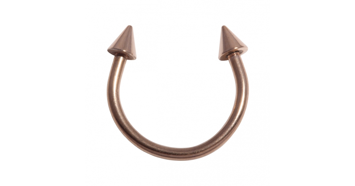 Piercing Herradura Anodizado Rosa Dorado Spikes
