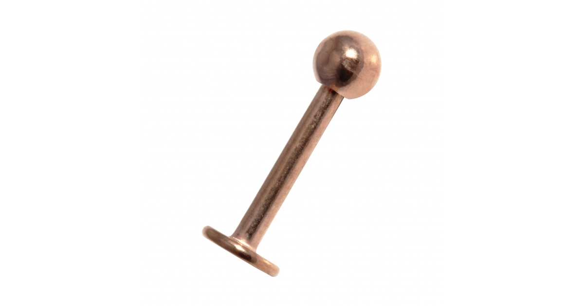 Piercing Labret / Lèvre Premium Anodisé Rose Doré Boule
