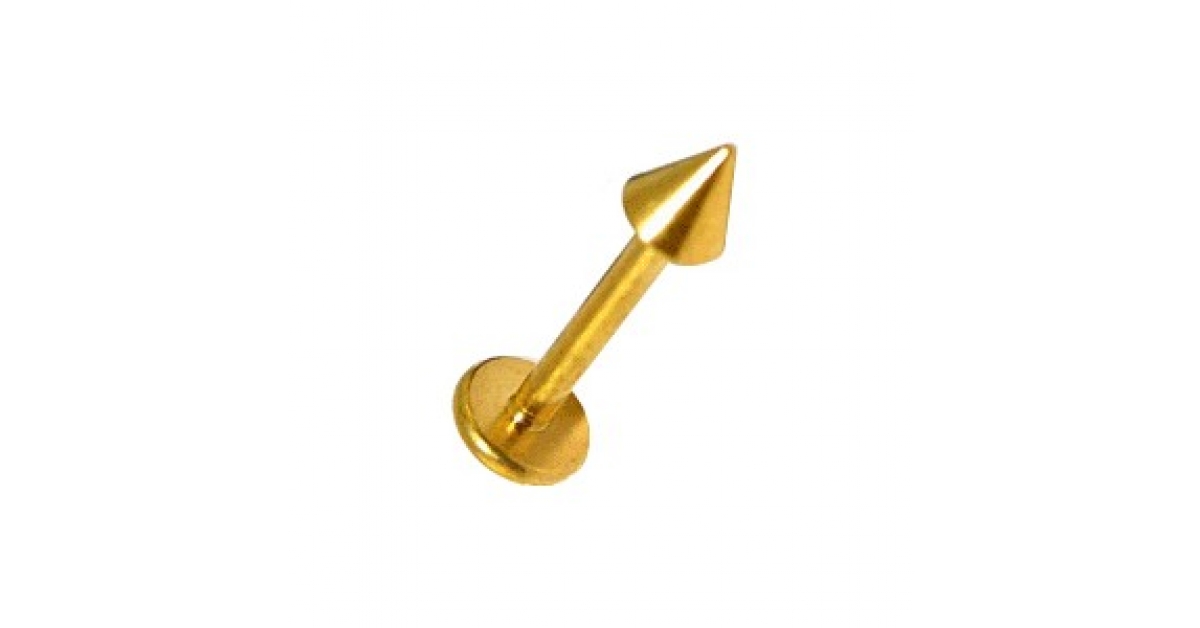 Piercing Labret / Labio Anodizado Dorado Spike barato