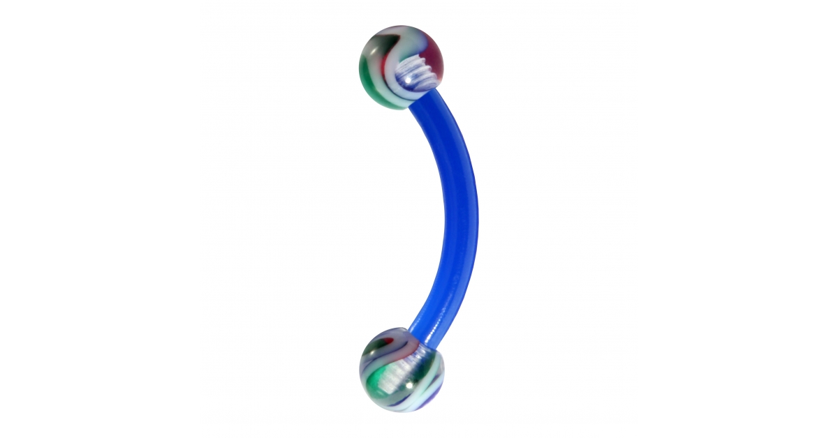 Piercing Arcade Bioflex Vortex Rouge / Vert / Bleu avec Barre Bleue