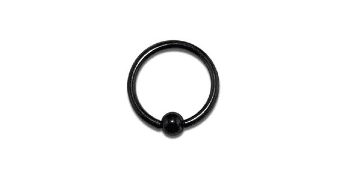 Piercing Labret / Anneau Blackline Anodisé Noir fermeture Boule