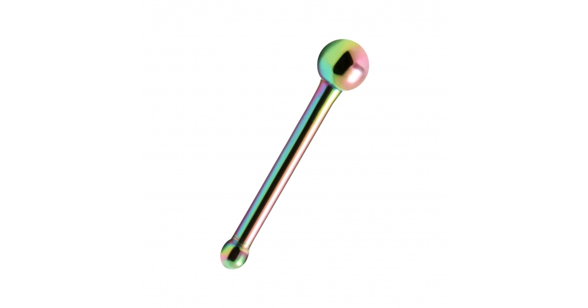 Piercing Nez Pin Droit Anodisé Multicolore Boule