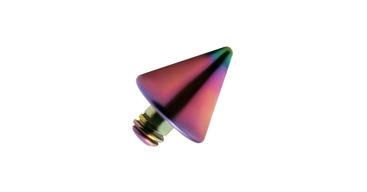 Rainbow Anodized Spike Top for Microdermal Piercing