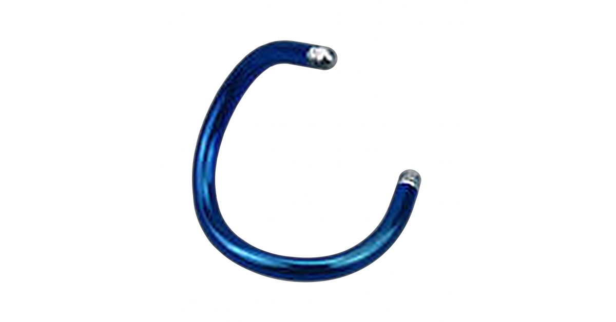 Blue Anodized Twisted Barbell Bar - Votre Piercing