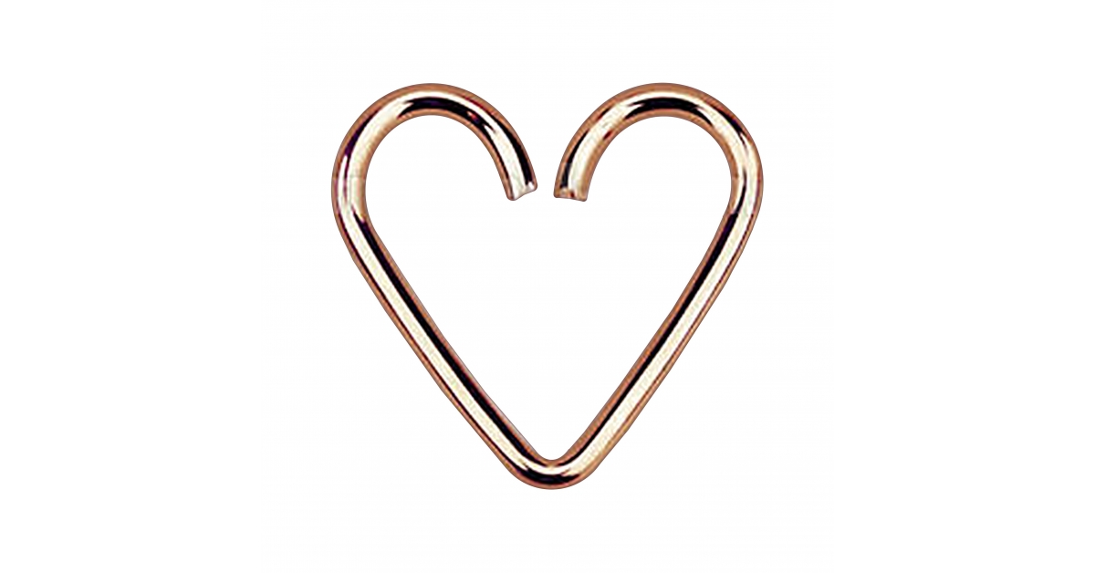 Corazón Piercing Cartílago Hélix Plata 925 Chapado Oro Rosa