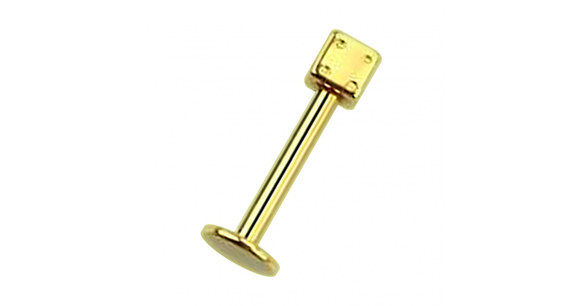 Piercing Labret / Lèvre Anodisé Doré Dé sur VotrePiercing