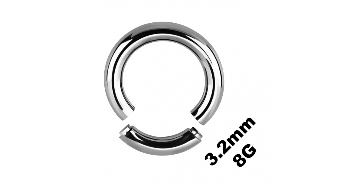 3.2mm/8G Big Size Segment/Genital Piercing Ring