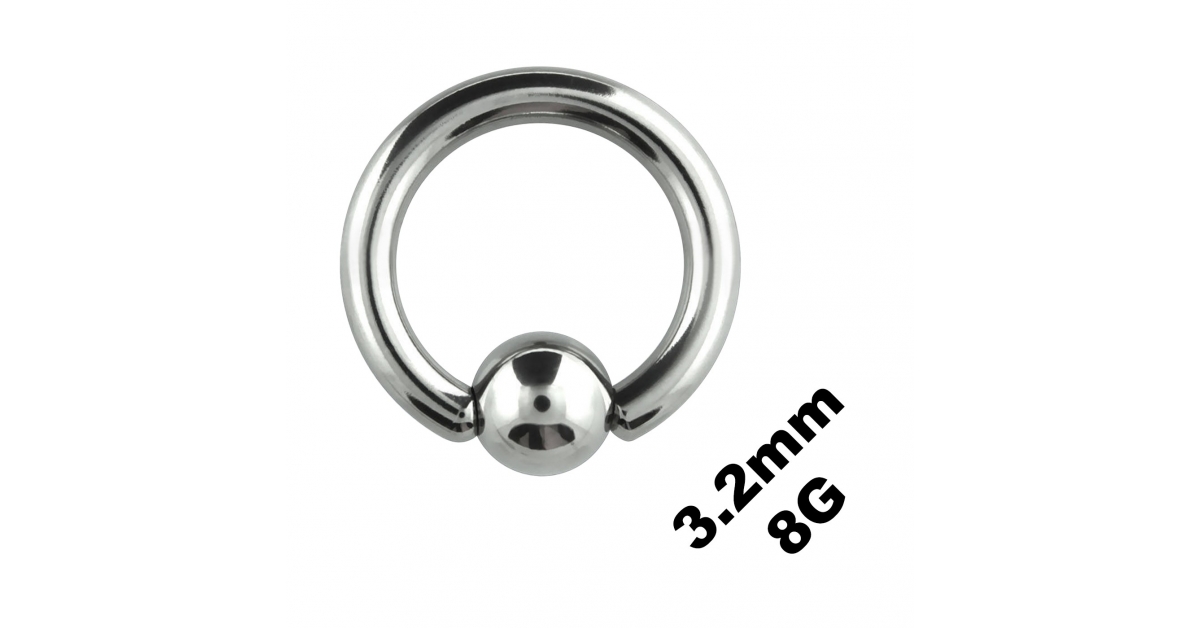3.2mm/8G Big Size CBR/BCR/Genital Piercing Ring