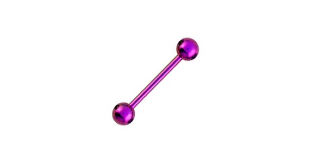 Piercing Lengua Titanio Grado 23 Anodizado Rosa Bolas