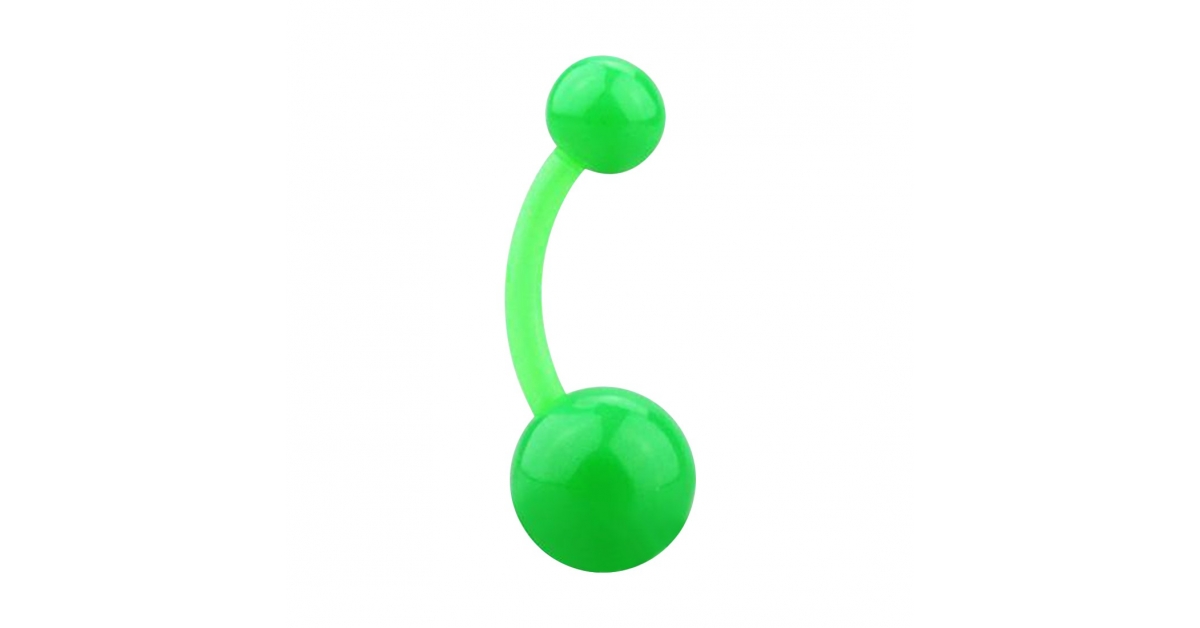 Piercing Nombril Bioflex Flexible Opaque Vert