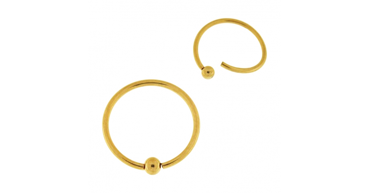 Piercing Ring BCR Stahl 316L Eloxiert Golden Flexibel