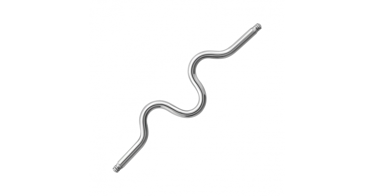 Metallized 316L Steel Wavy Barbell Industrial Piercing Loose Bar