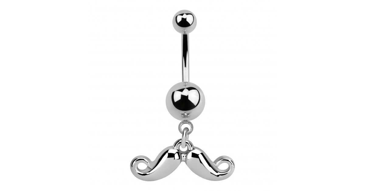 Piercing Ombligo Acero 316L Colgante Bigote