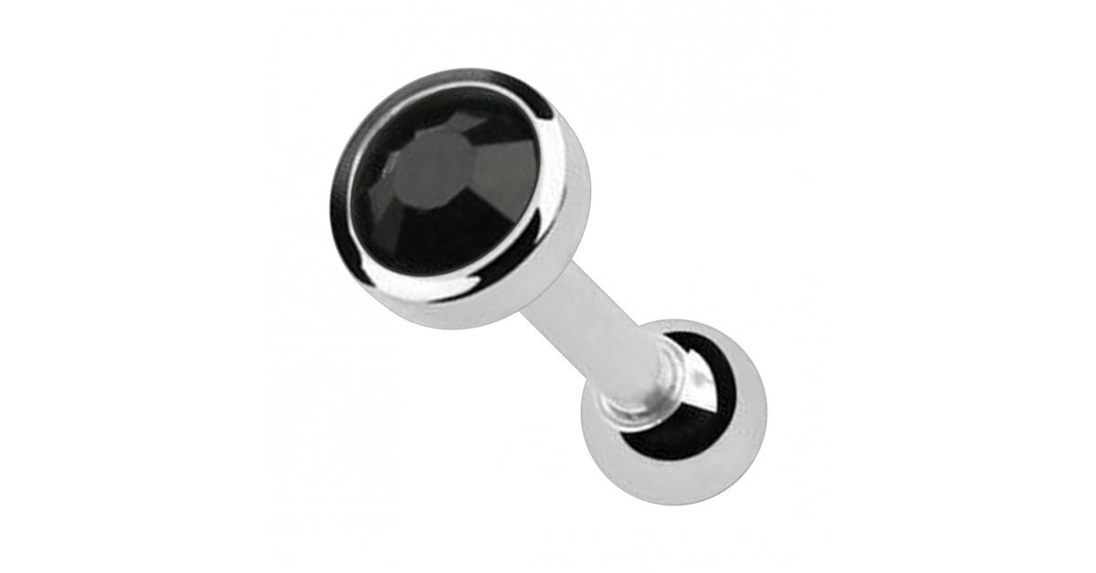 Piercing Cartilage Acier Chirurgical 316L Strass 4 mm Noir