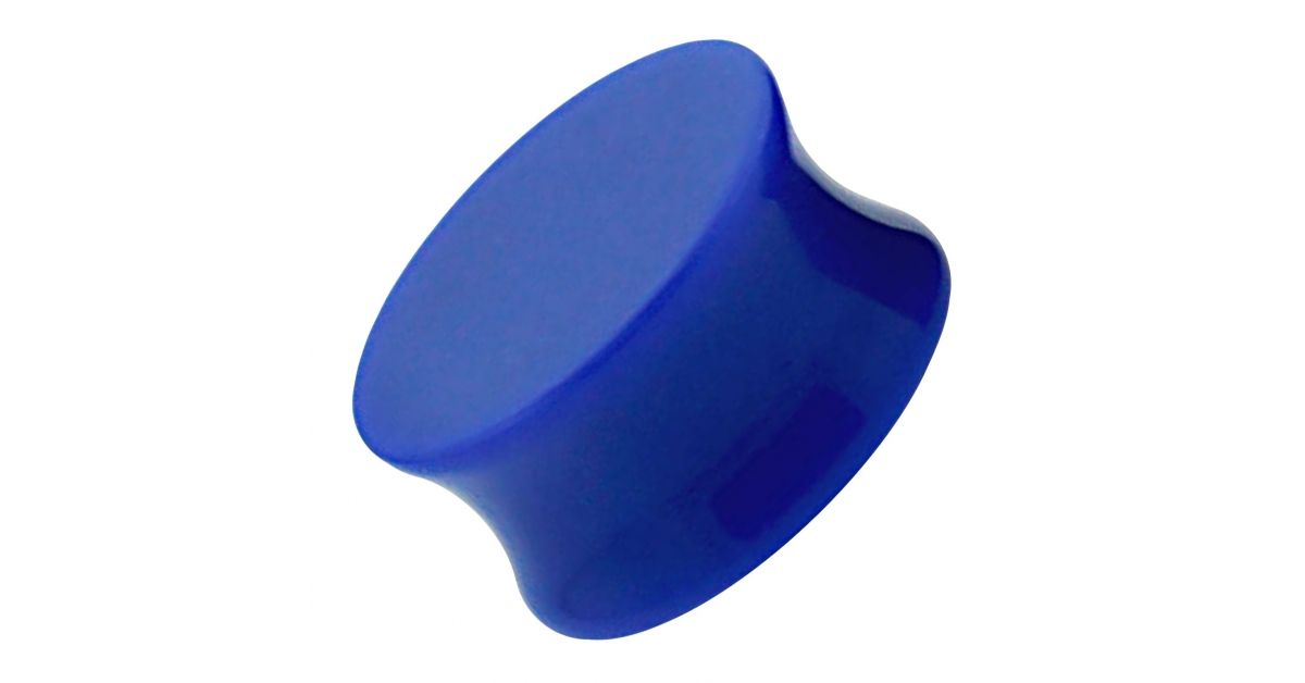 Blue Double Flare Solid Acrylic Earlobe Plug