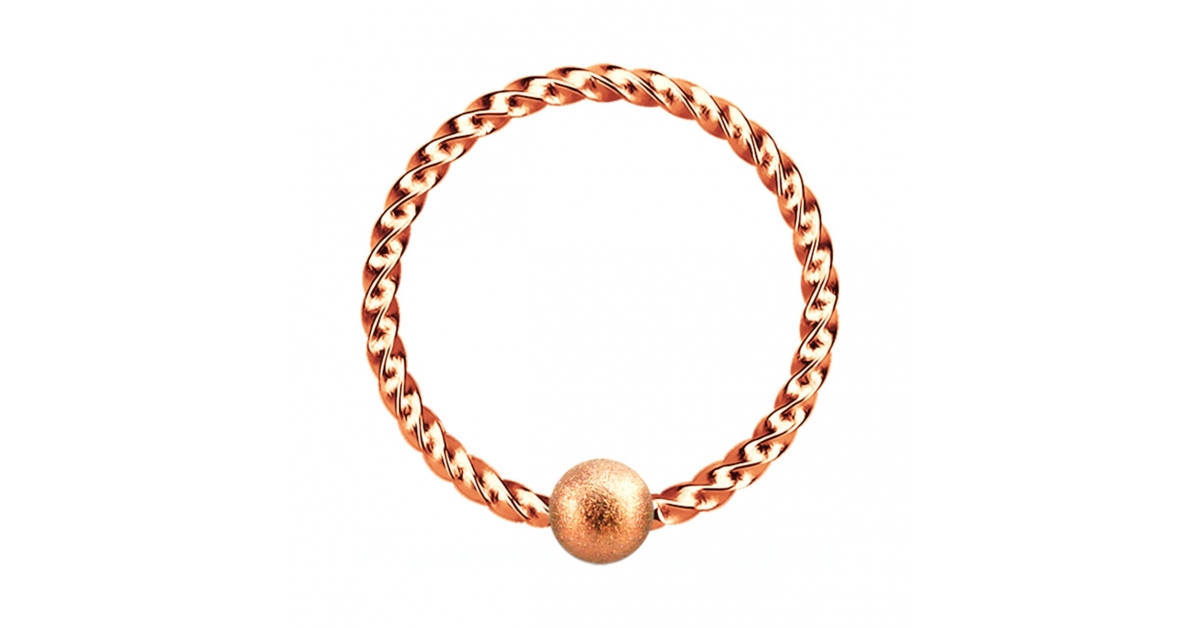 Piercing Anillo BCR/CBR Hilo Retorcido Anodizado Rosa Dorado