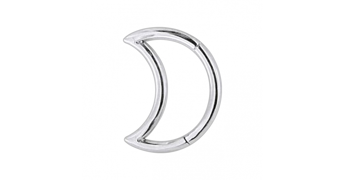 Piercing Daith Anillo Clicker Metálico Luna Creciente Angular