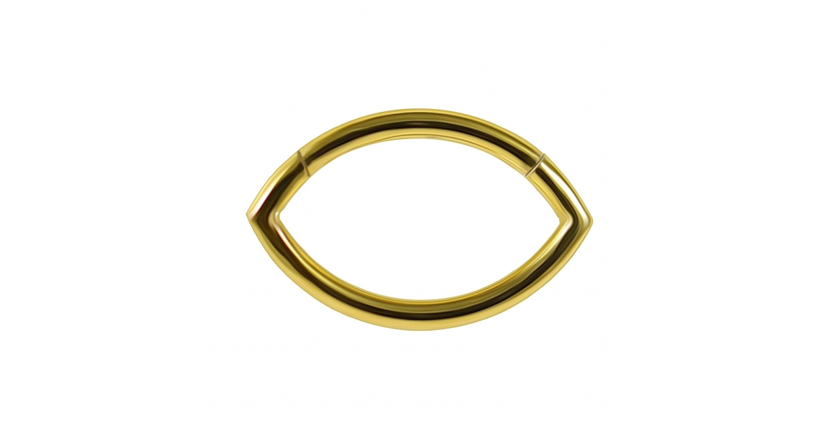 Piercing Daith Anillo Clicker Anodizado Dorado Almendra Angular