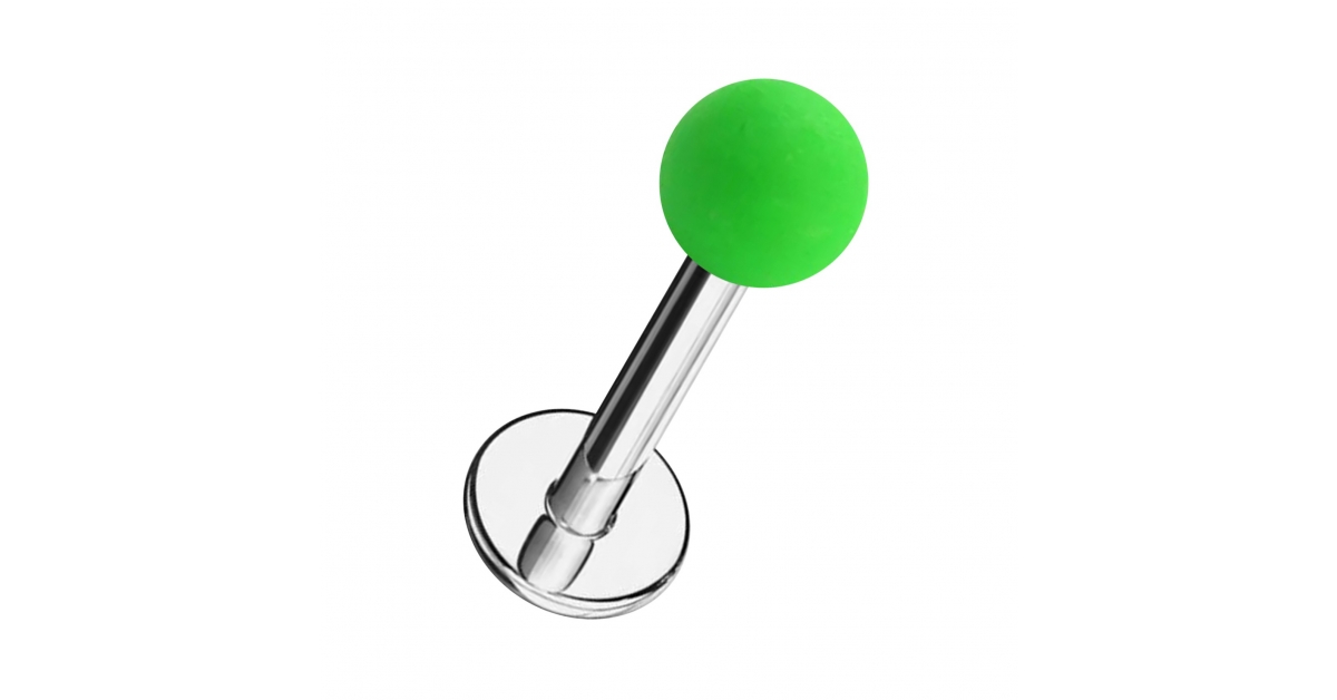 Neon Green Acrylic Labret / Tragus Piercing Stud Ring w/ Ball