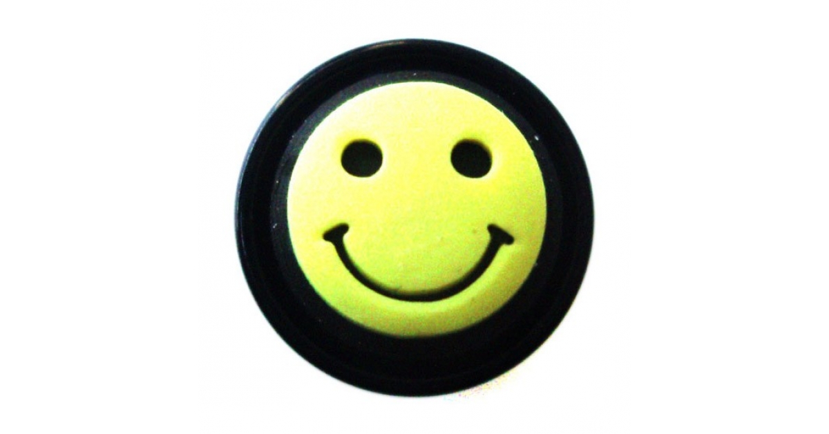 Plug Oreille / Lobe Blackline Smiley Jaune