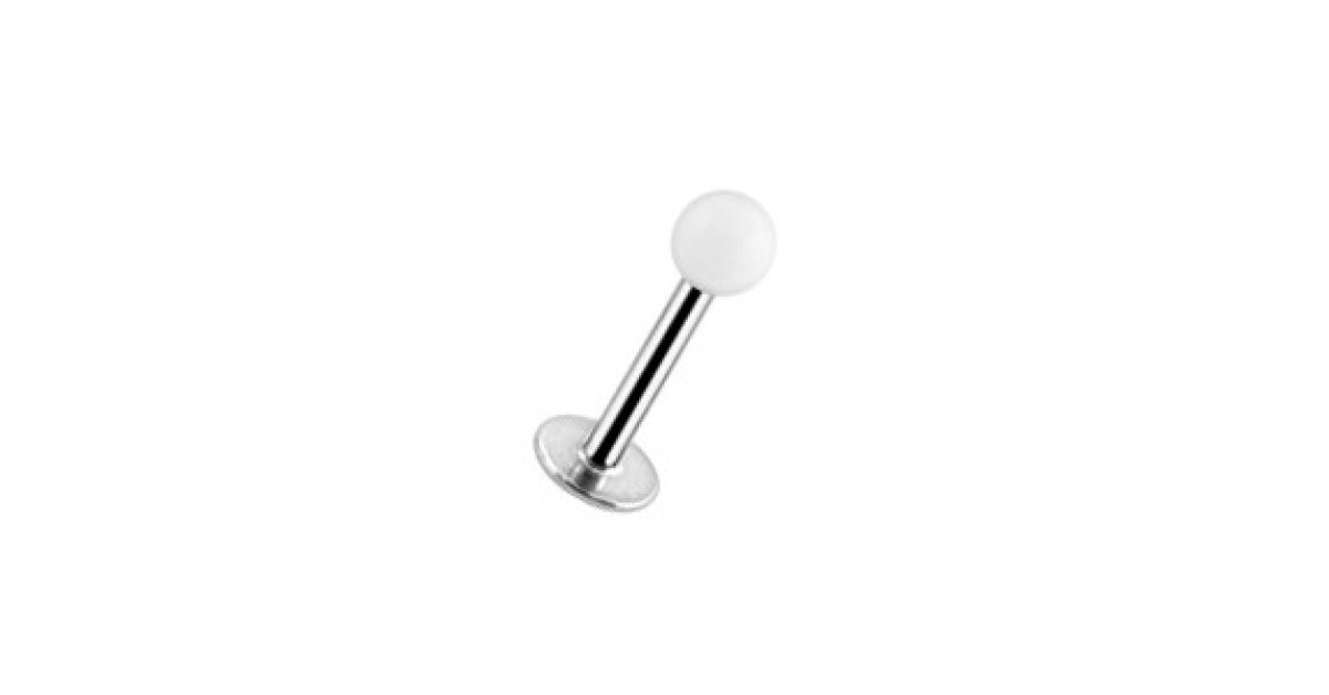 Piercing Labret / Tragus Acrylique Blanc Boule