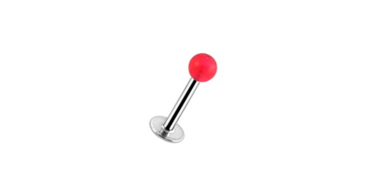 Piercing Labret / Tragus Acrylique Rouge Transparent Boule