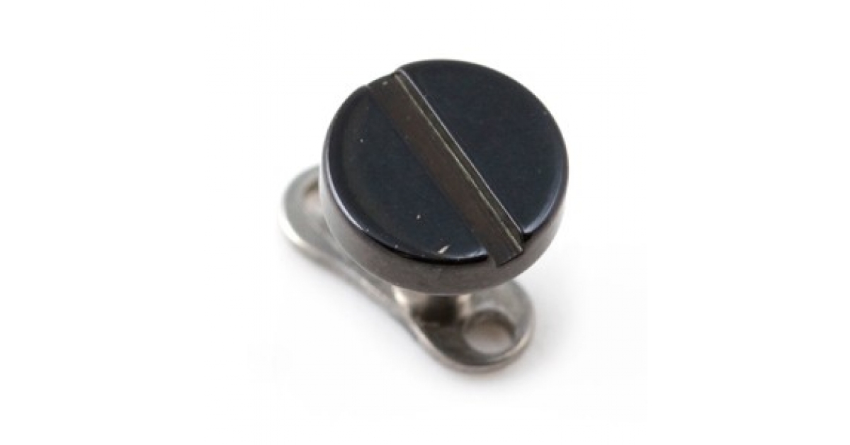 Blackline 316L Surgical Steel Black Screw Disc Top for Microdermal Piercing